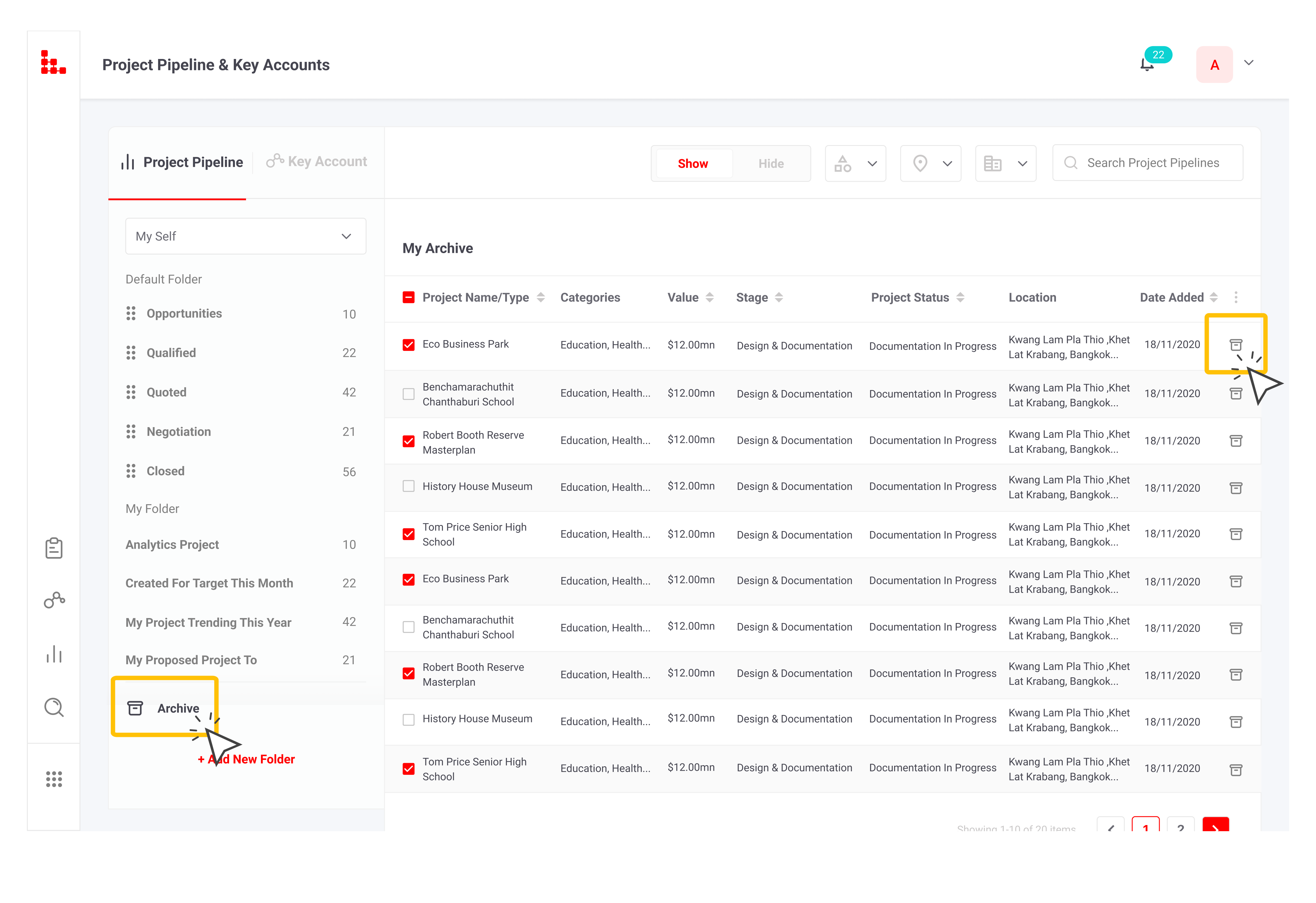 How To Archive Unarchive A Project Or Company LeadManager Support